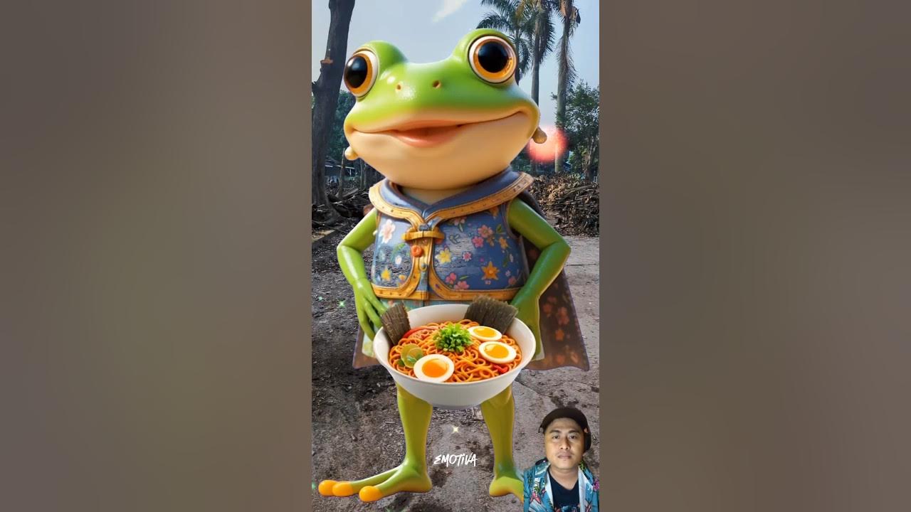 Fueling Up: Pepe Eats Ramen Before Blasting Off #shortai #funny #asmr #pepecoin #frogfun #crypto ...