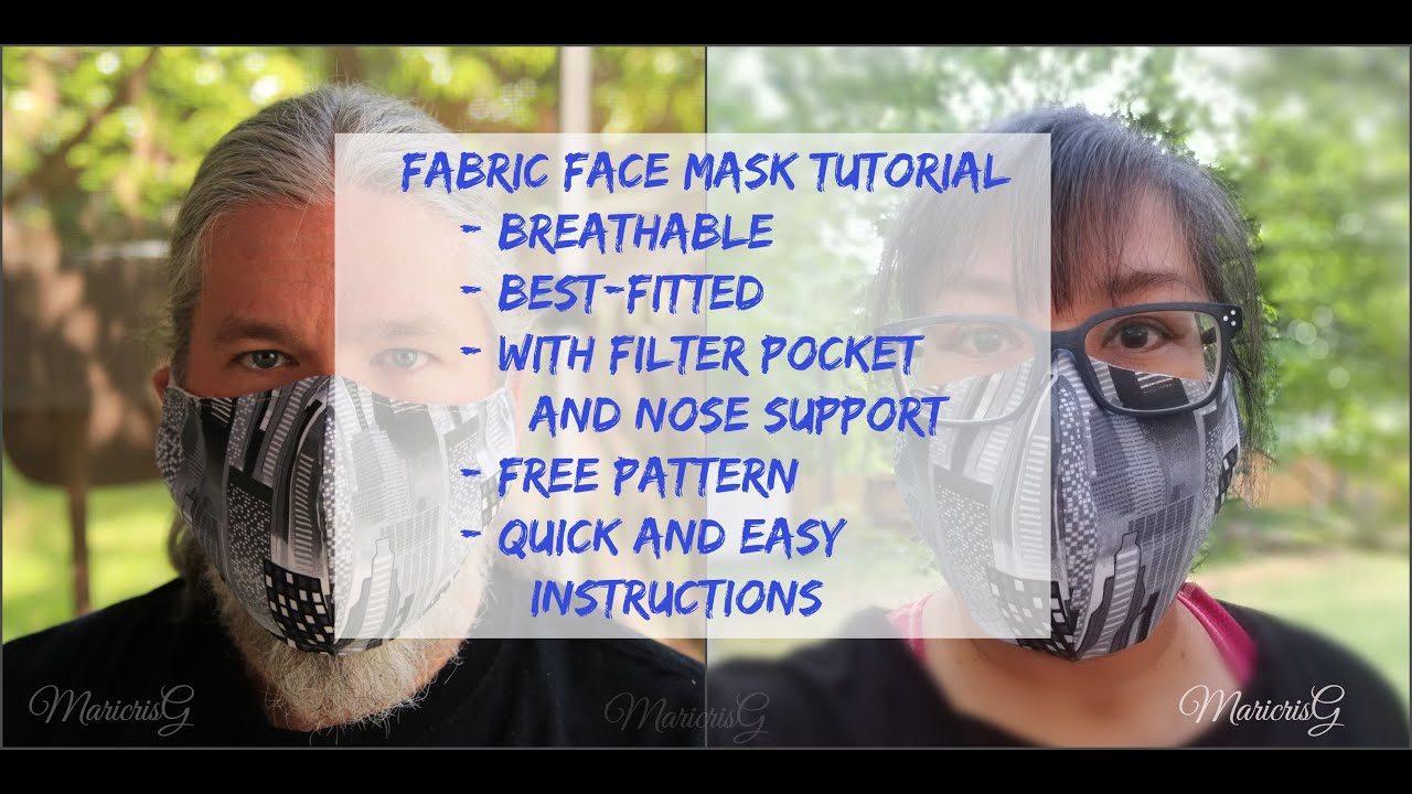 How to Sew Breathable Face Mask | Best-Fitted w/ FILTER POCKET and Nose ...