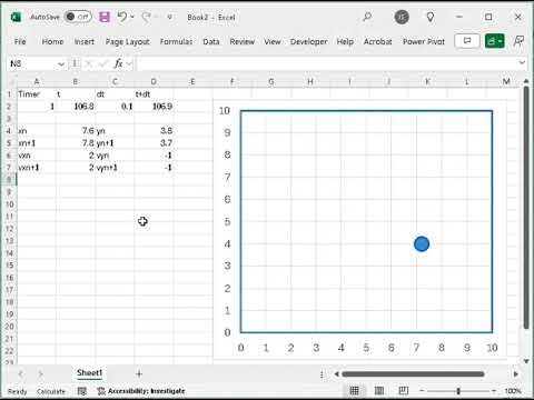 Bouncing Ball Simulation in Excel - YouTube