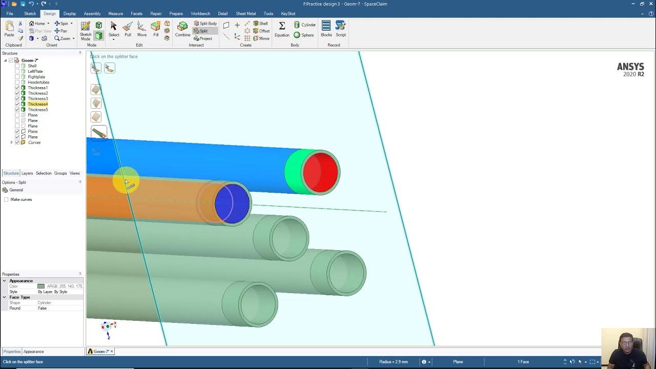 Boundary Conditions For Shell And Tube He Geometry In Anays Spaceclaim Part 4 Youtube