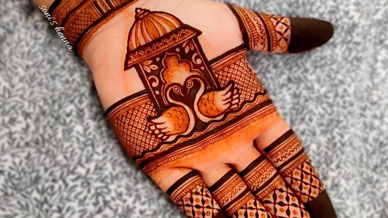 Royal peacock engagement mehndi designs | Palm mehndi design | Soni's ...