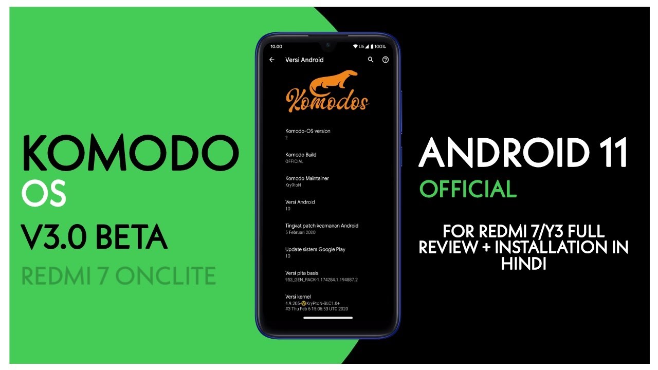 Komodo OS V3.0 Android 11 For Redmi 7/Y3 | First Look | Installation ...