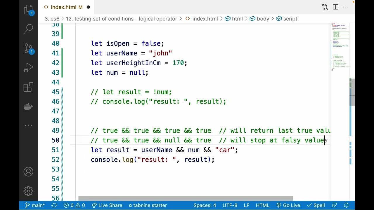 59. Behavior of Logical operators incase of non boolean operands ...