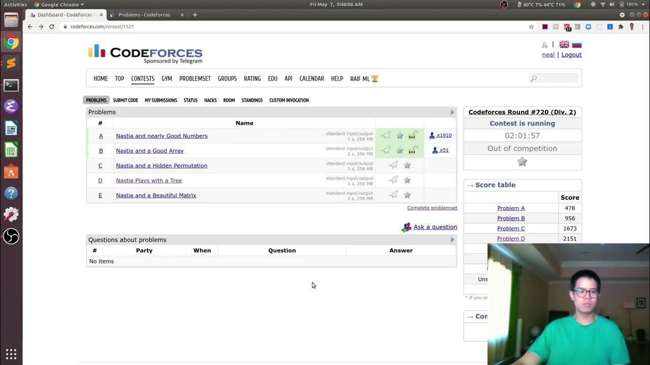 Codeforces Round 720 (Div. 2): 4th place + brief solutions - YouTube
