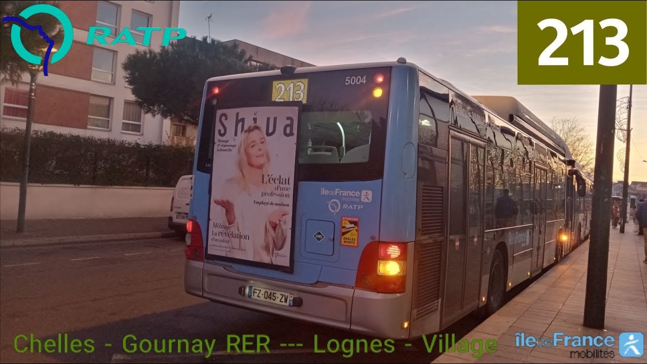 Bus 213 RATP - MAN Lion's City NL273 GNV N°5004 Chelles - Gournay RER ...