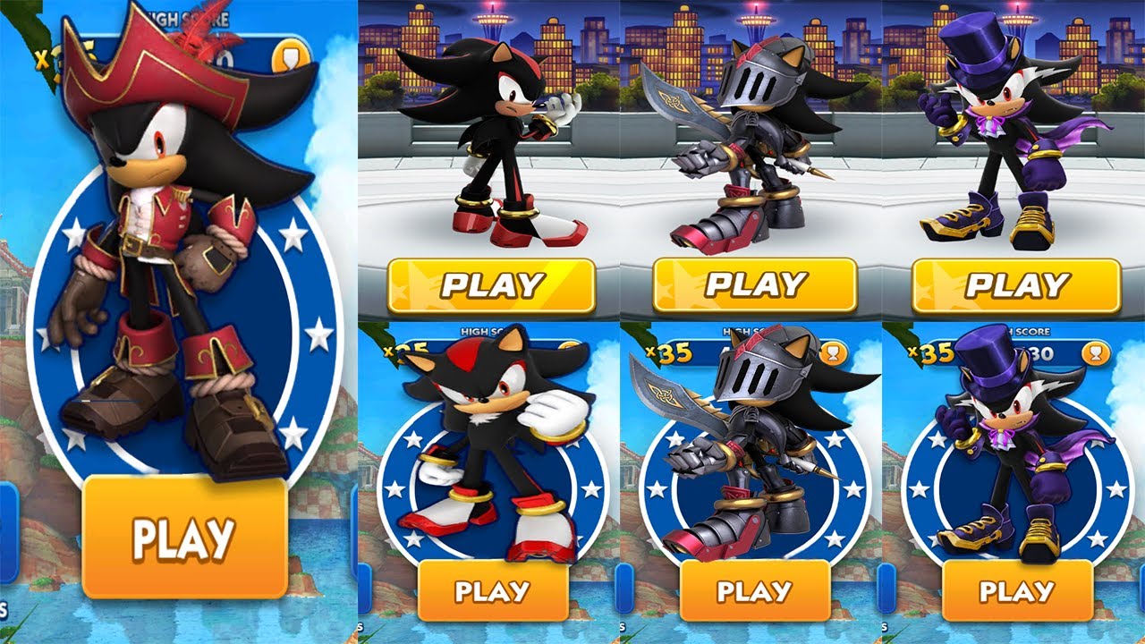 Sonic Forces vs Dash - All 7 Shadow Skins and All Characters Unlocked ...