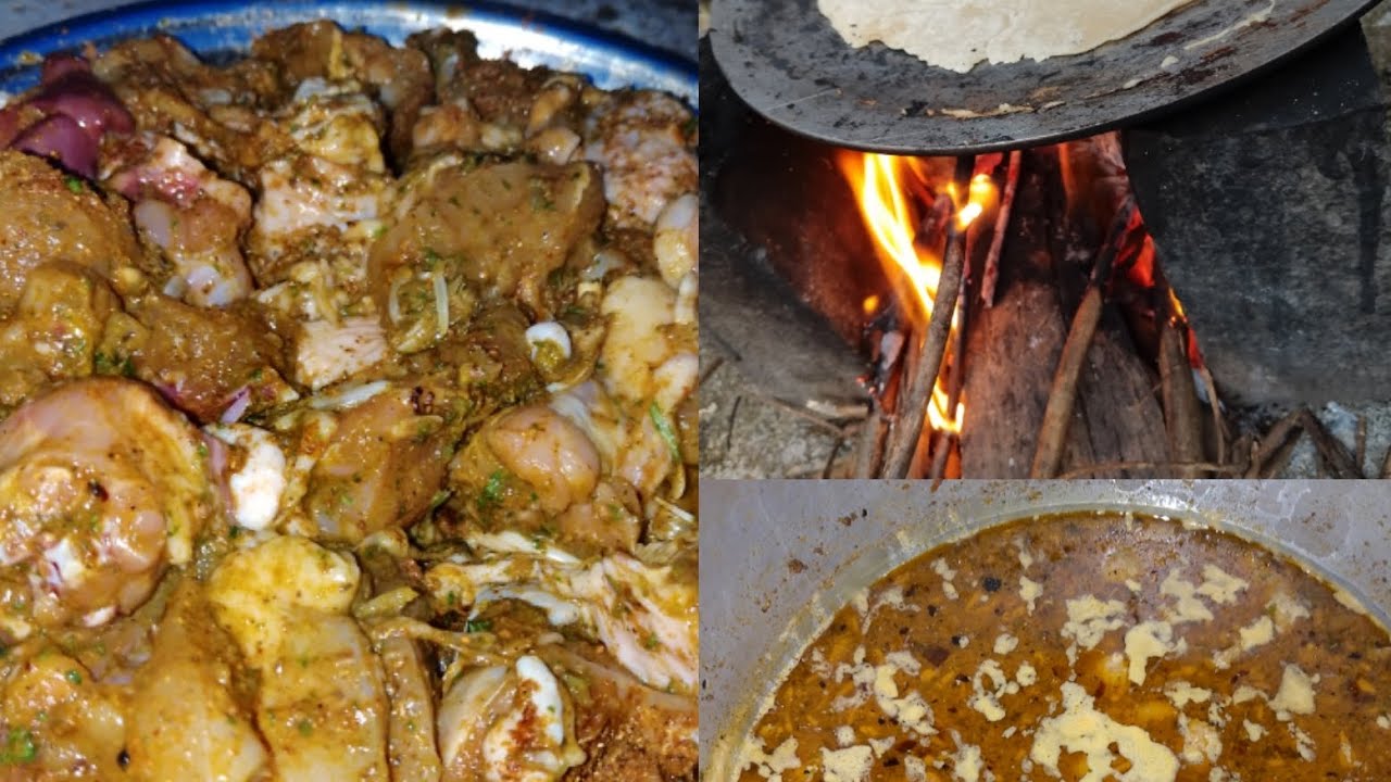 गावरान चुलीवरच चिकन आणि भाकरी😋 | chicken Ani bhakri recipe | chicken ...