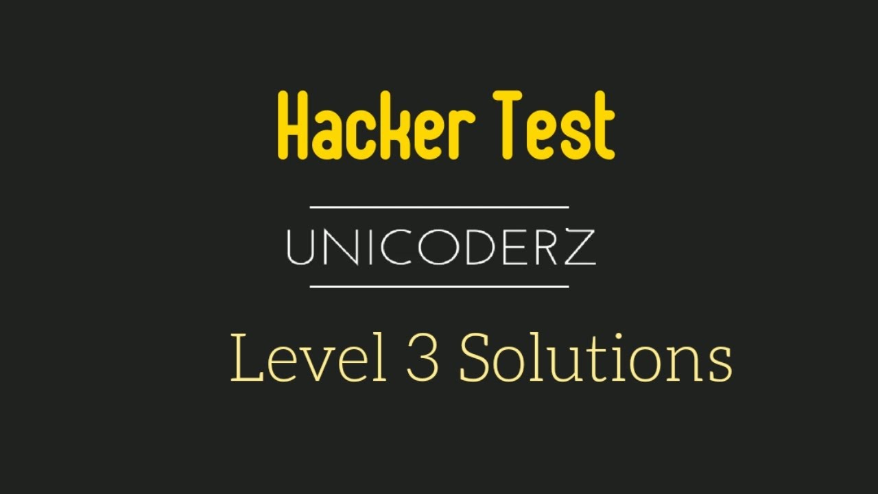 Level 3 Hacker Test - YouTube