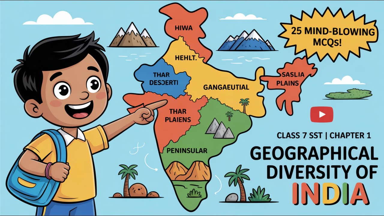 GEOGRAPHICAL DIVERSITY OF INDIA MCQ's Part 1 Class 7 Social Science ...