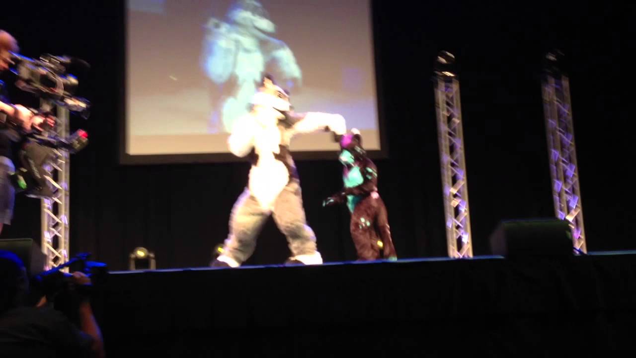 Anthrocon 2013 Fursuit Dance Competition -11- Gale Frostbane & Strobes ...