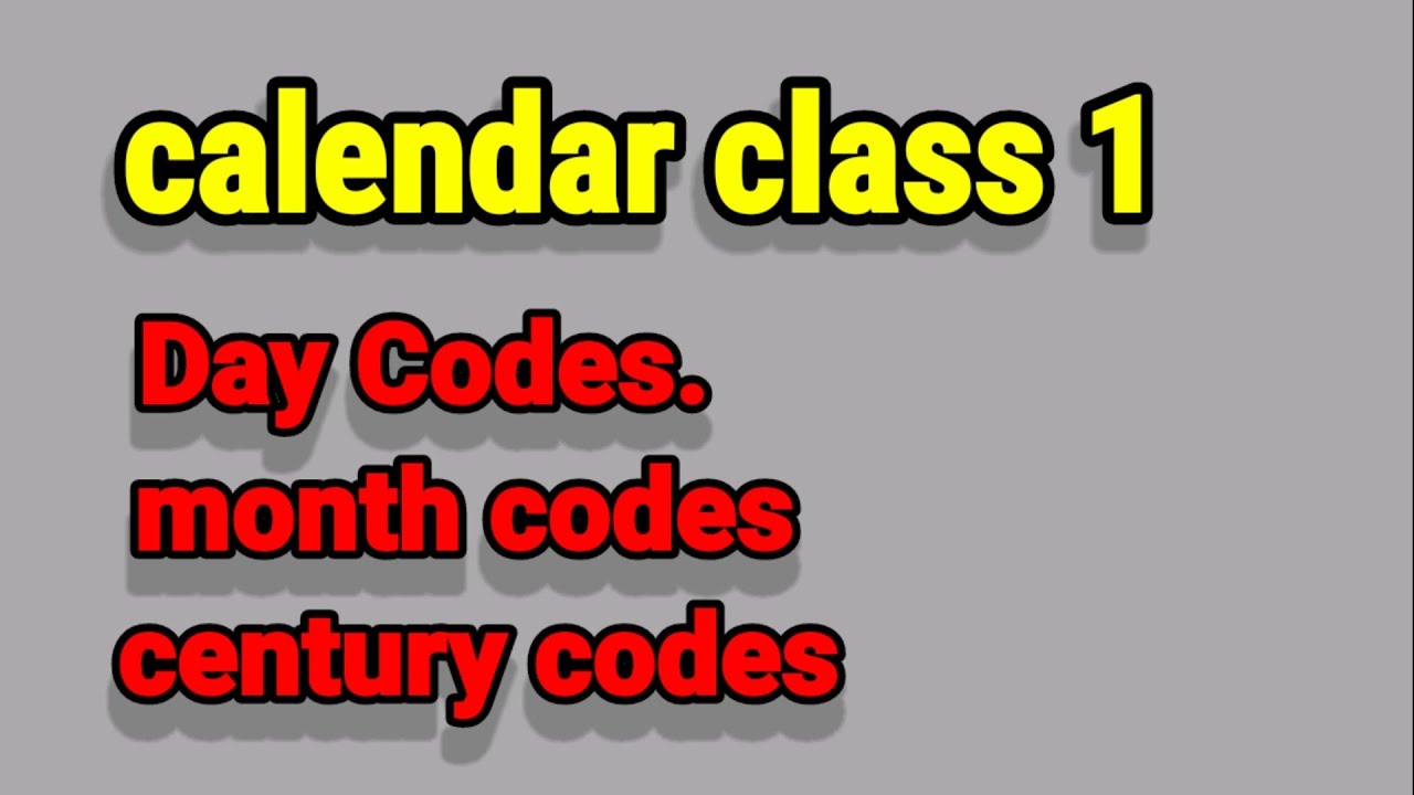 CALENDARS CLASS - 1 in telugu , competitive exams,DAY codes, MONTH ...