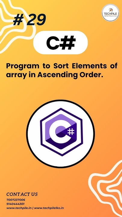 🔥Explore the Power of C#. Program to sort Elements of array in Ascending Order. #coding #csharp ...