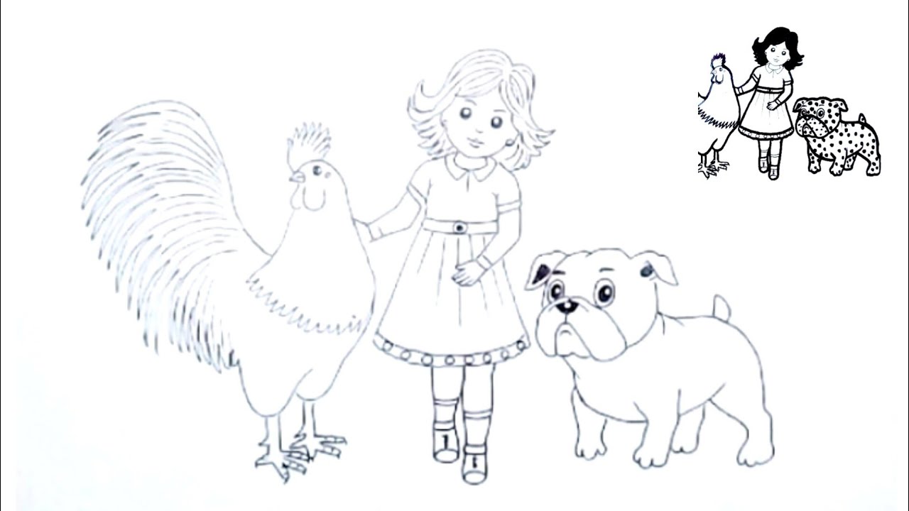Dangerous 🐕 Drawing for Kids, Step by Step Baby Girl Art for Kids, How ...