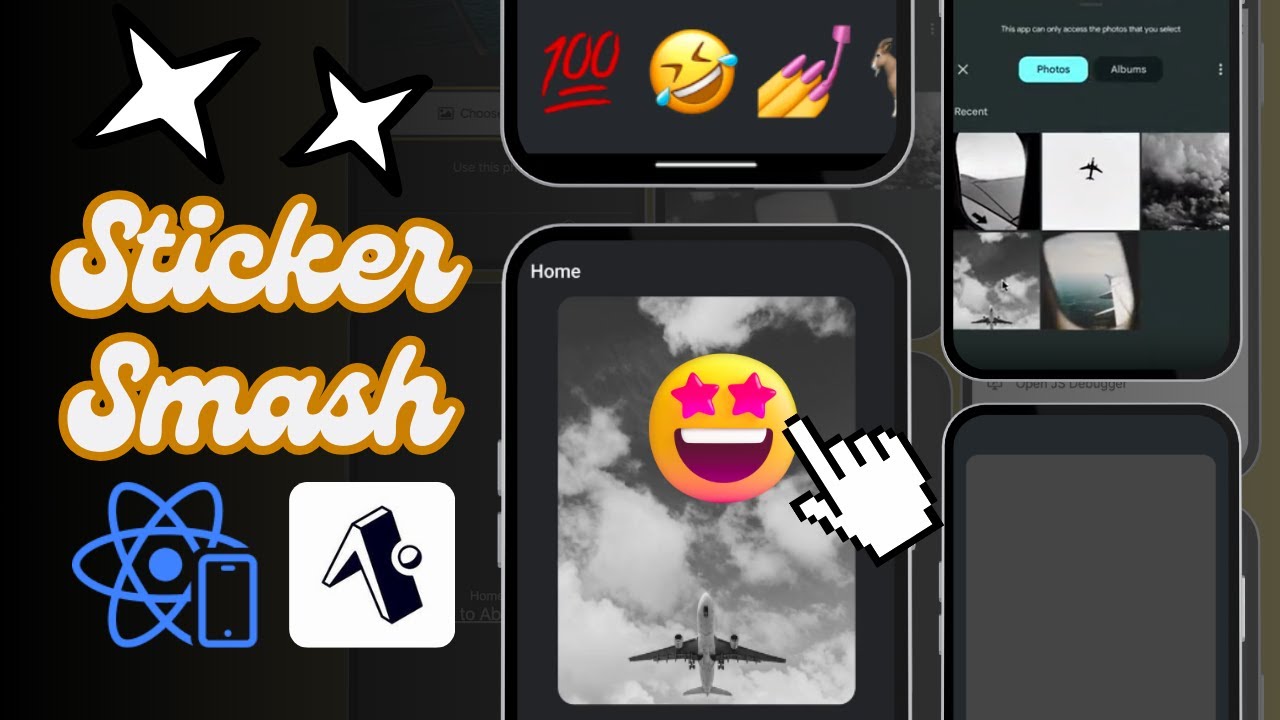 StickerSmash that runs on Android, iOS, and the web: Expo React Native Project - YouTube