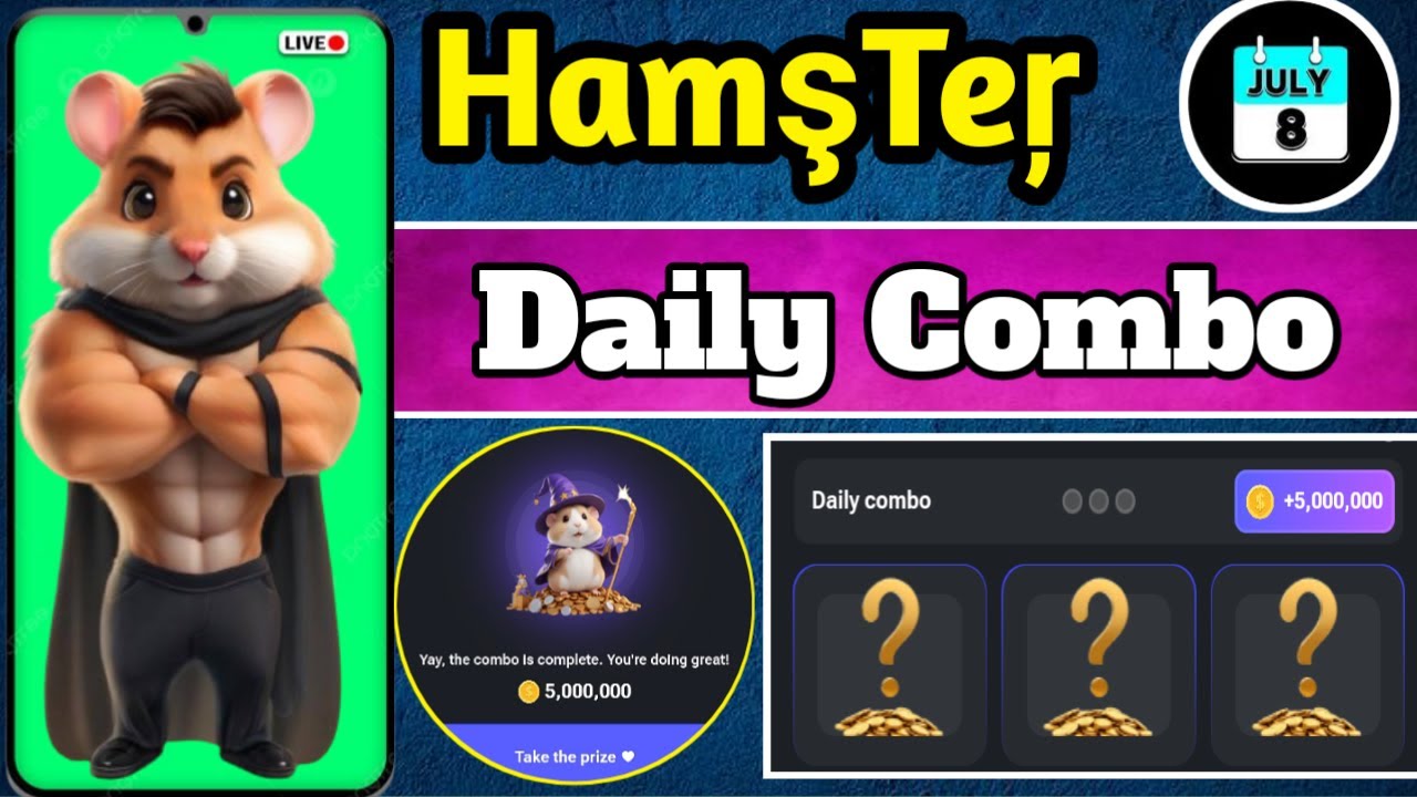 Hamster Kombat Daily Combo Code Today 8 July | #5M_Bonus_REWARDS | # ...