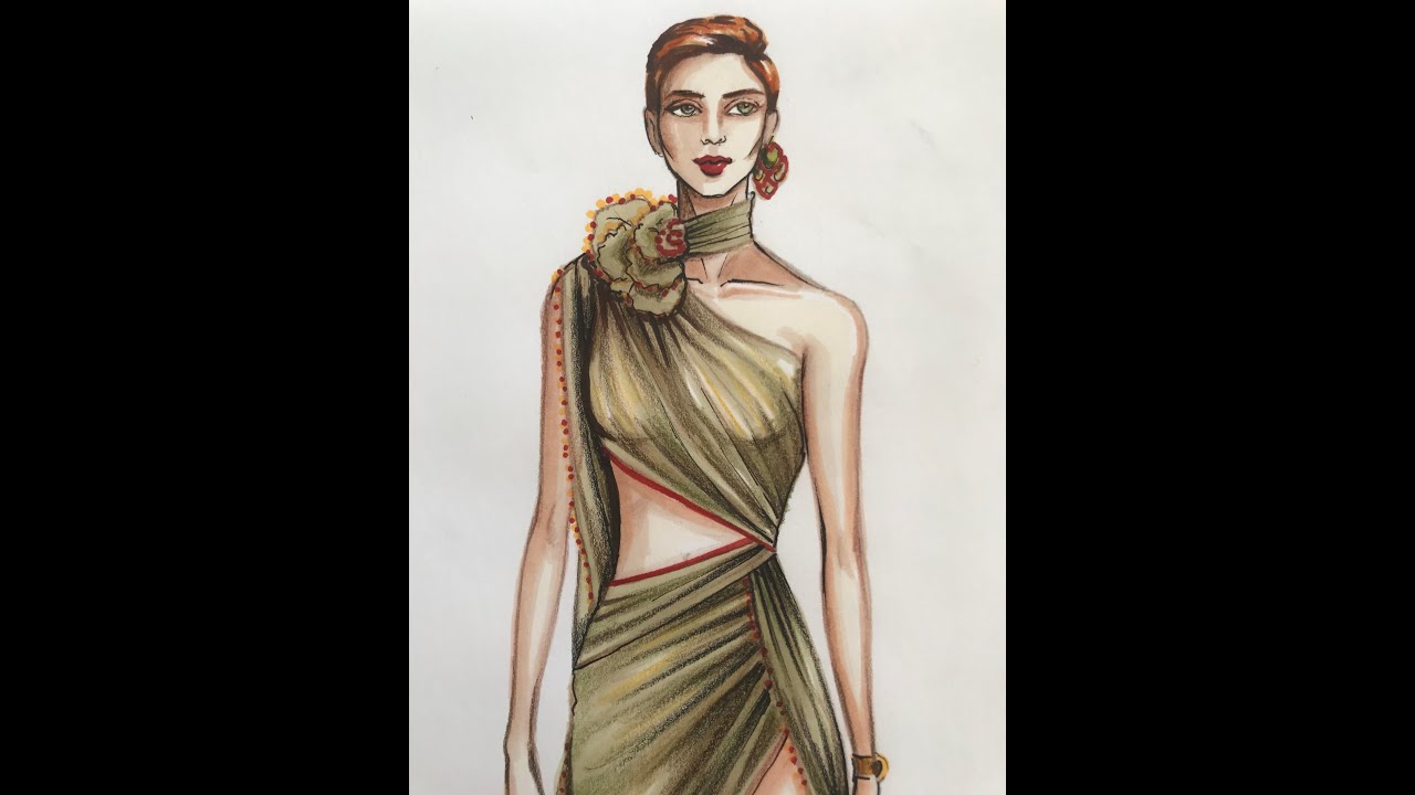 How to illustrate sheer fabrics part 1-chiffon - YouTube
