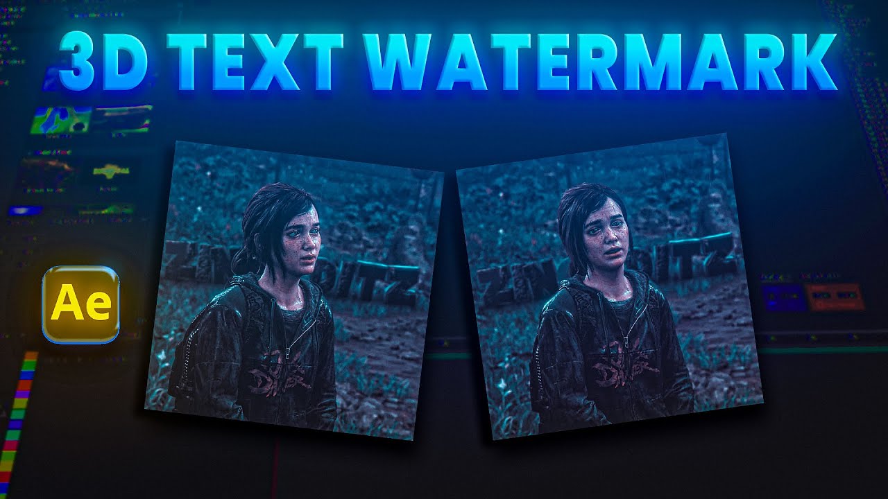 How To Create 3D text Watermark In Background | After Effects - YouTube