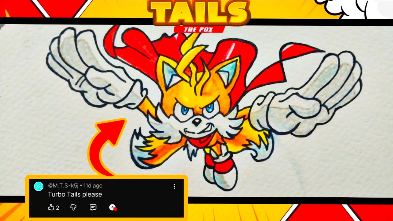 How to Draw Turbo tails from Sonic 4 movie - YouTube