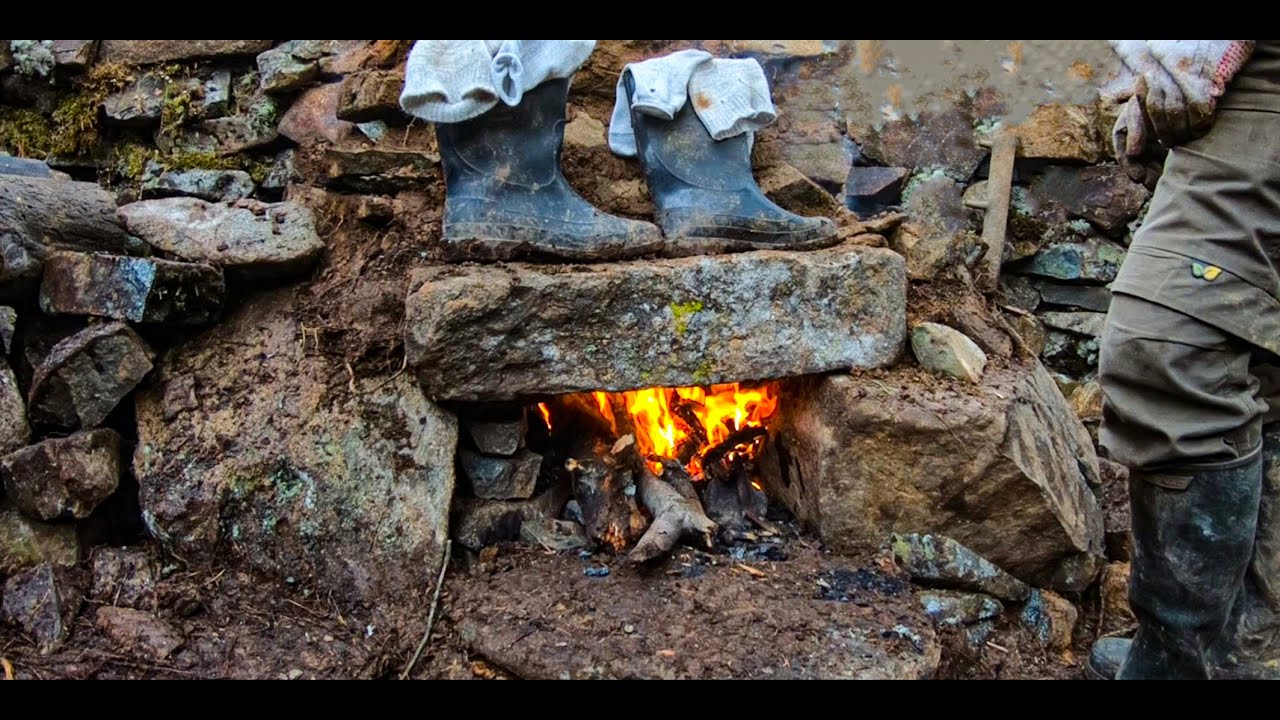 Building a Stone House in the Mountains: Making a Big Fireplace - 100% ...