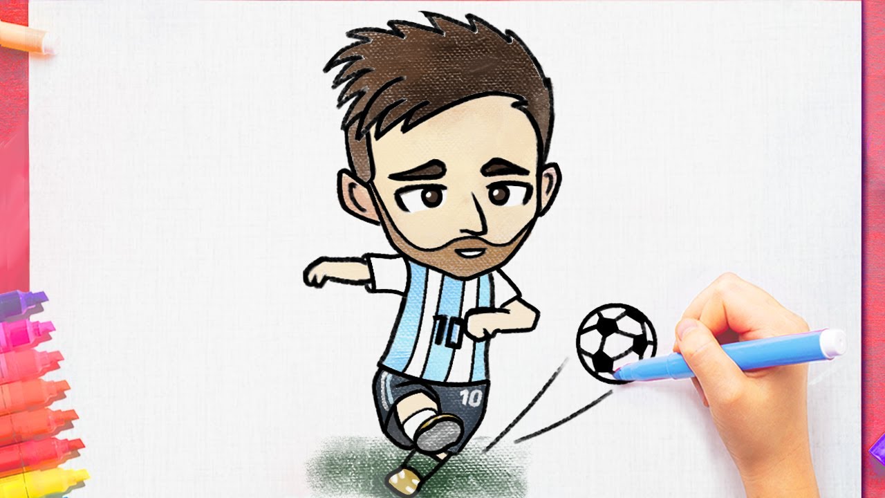 Como dibujar a MESSI paso a paso - YouTube