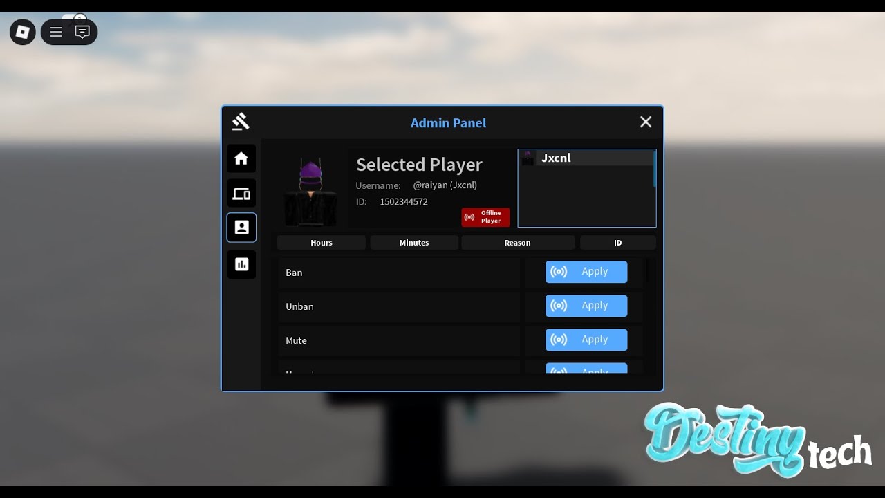 Admin Panel System Showcase - Roblox Studio - YouTube