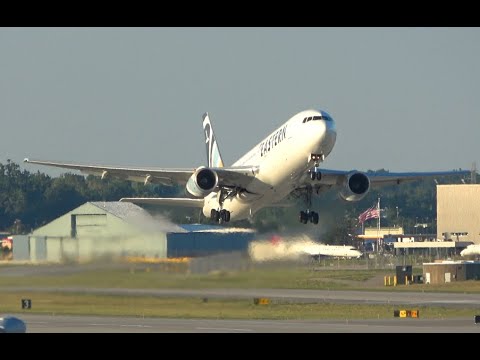 Eastern Boeing 767-300 take off, DTW - YouTube