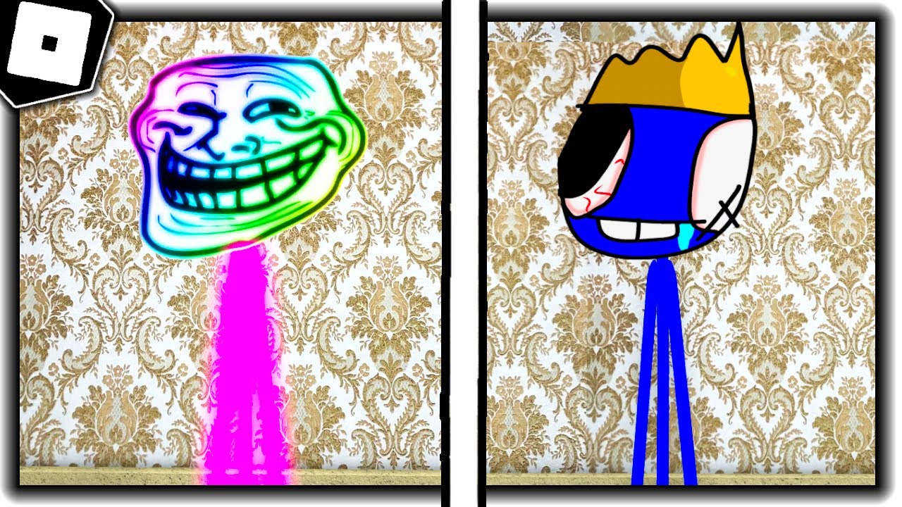 How to get OVER THE RAINBOW and MID MID MID.PNG BADGES in TROLL FACE RP ...