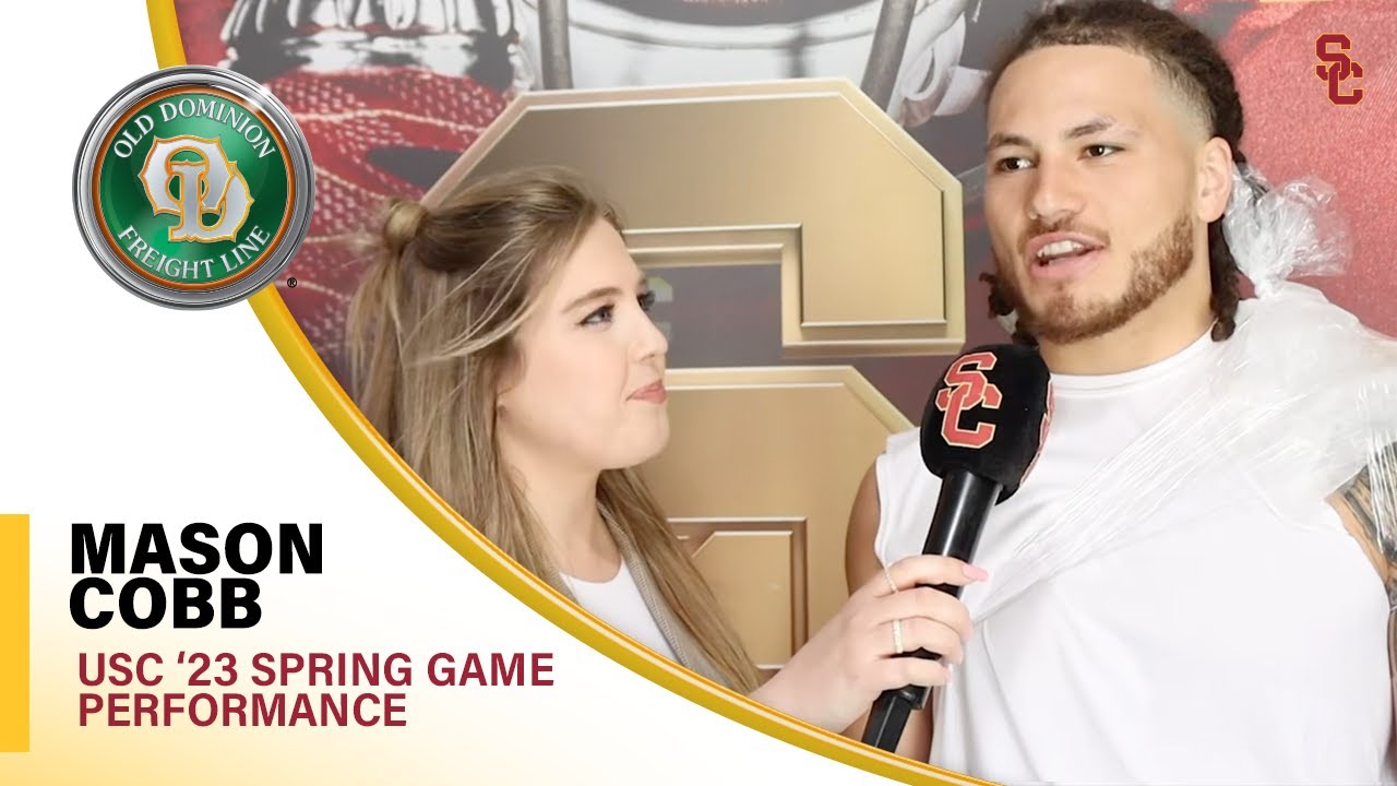 USC LB Mason Cobb on his first spring as a Trojan, Coliseum debut - YouTube