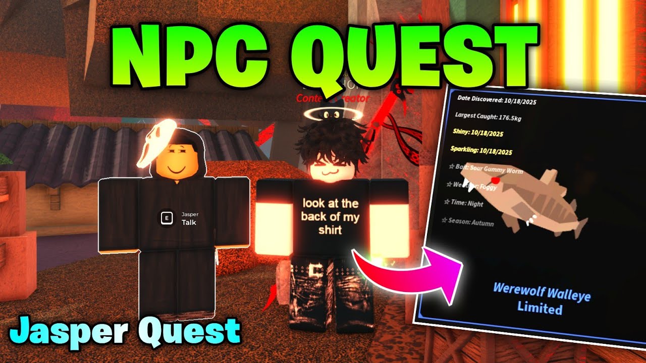 How to get Shiny Werewolf Walleye and Complete Jasper Quest in Fisch ...