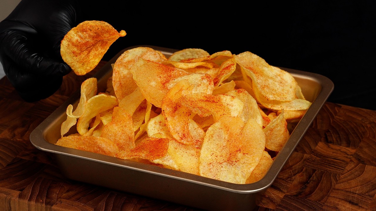 How to make Crispy Potato Chips Spicy | Perfect Potato Chips | ASMR ...