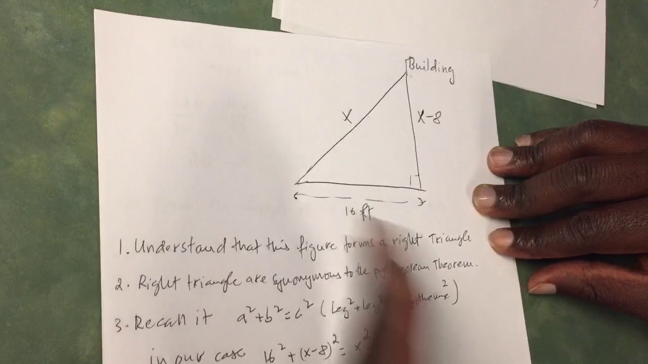 Using And Applying The Pythagorean Theorem In An Algebra word Problem ...
