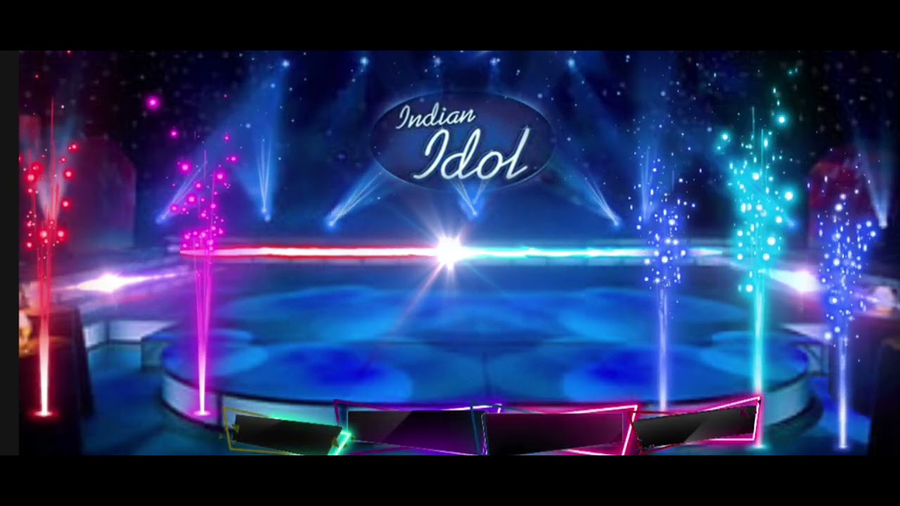 Background WITH LIGHTS and mix design light Round Stage Indian idol ...
