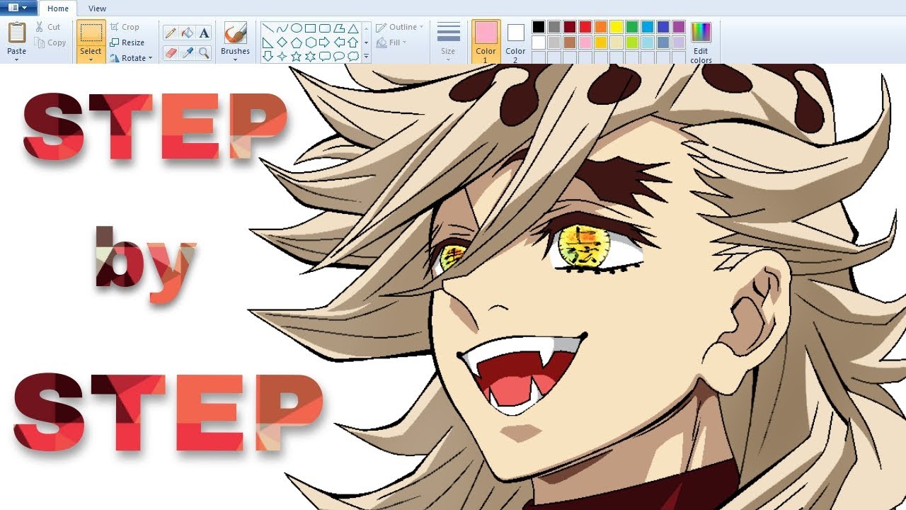 How to Draw Demon Slayer in MS Paint - Doma - Swordsmith Arc - YouTube