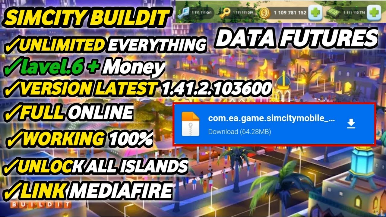 SIMCITY BUILDIT UNLIMITED MONEY COINS UNLOCK NEOMALL + ISLANDS NAKHDA ...