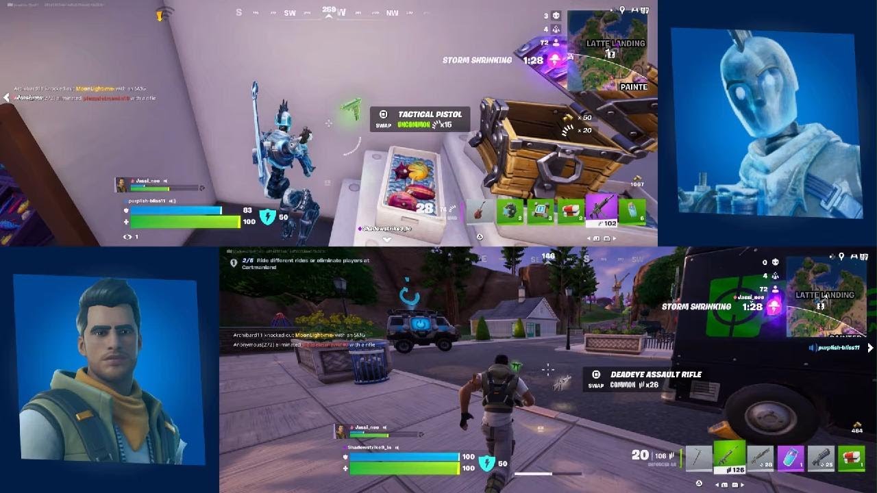 Fortnite dual screen gameplay with high in chapter 7 ps5 Pro and ps5 ...