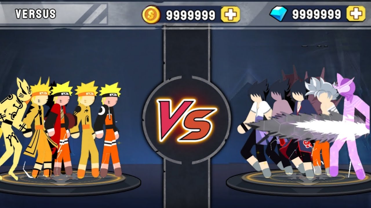 Stickman Warriors Naruto All Forms Vs Sasuke All Forms! - YouTube