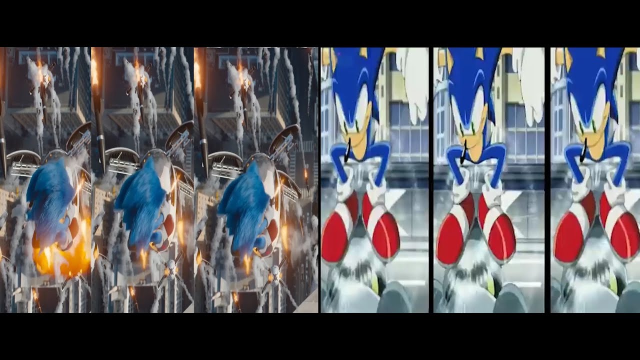 Gotta Go Fast Sonic X Sonic Movie comparison - YouTube