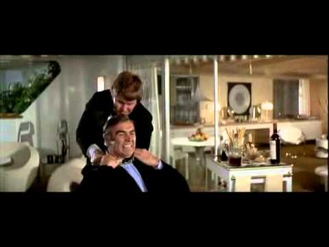 Sean Connery (James Bond) in "Diamonds are Forever" fights with Mr ...