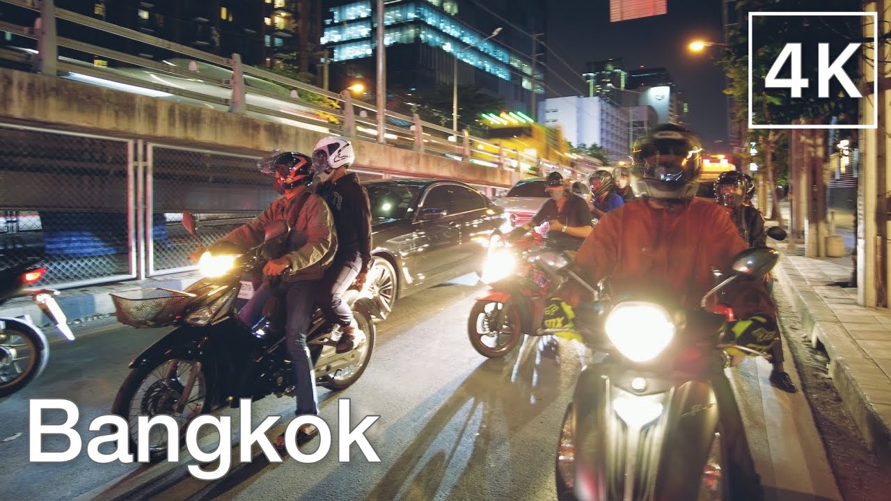 [4K] Bangkok Night Drive - Motorcycle Taxi Ride in Downtown Bangkok ...