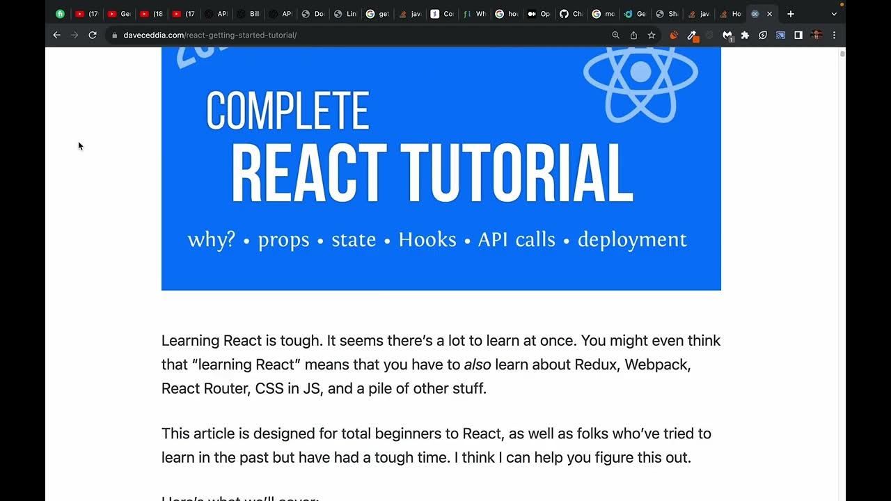 129. Hello World React App - what is React - Building your first React component - YouTube