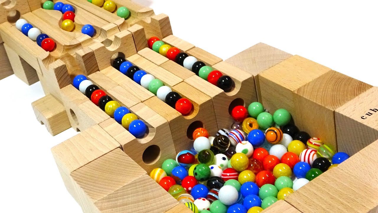 Marble run race ☆ Wooden Cuboro and HABA marble run.Compilation video ...