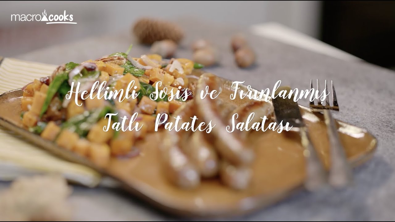 Hellimli Sosis ve Fırınlanmış Tatlı Patates Salatası Tarifi ...