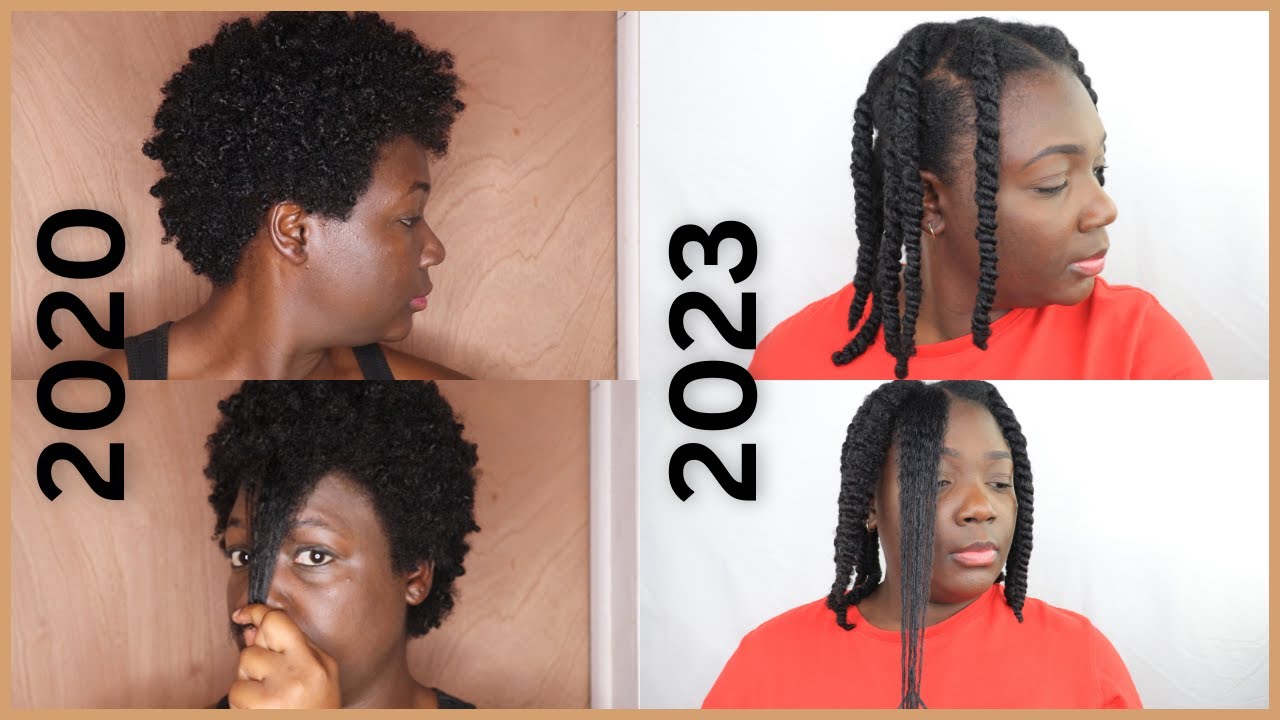 3 years natural hair length check + moisture routine - YouTube