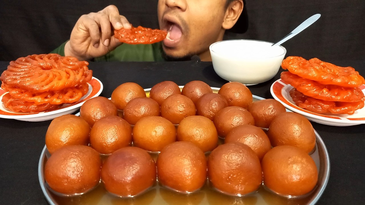GULAB JAMUN, JALEBI EATING ASMR | SWEETS EATING VIDEOS | GULAB JAMUN ...