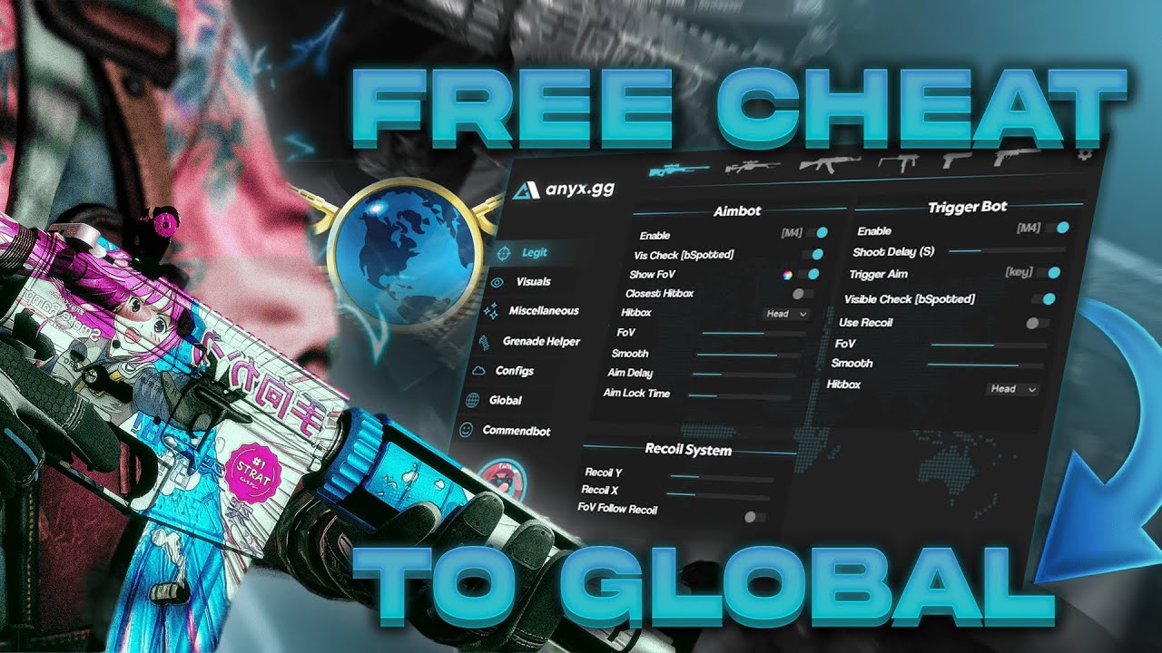 USING A FREE CHEAT TO REACH GLOBAL! BEST FREE CS2 HACK 2024 ...