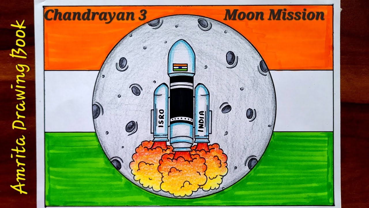 Chandrayan 3 Moon Mission Drawing Easy | Chandrayan 3 Moon Mission ...