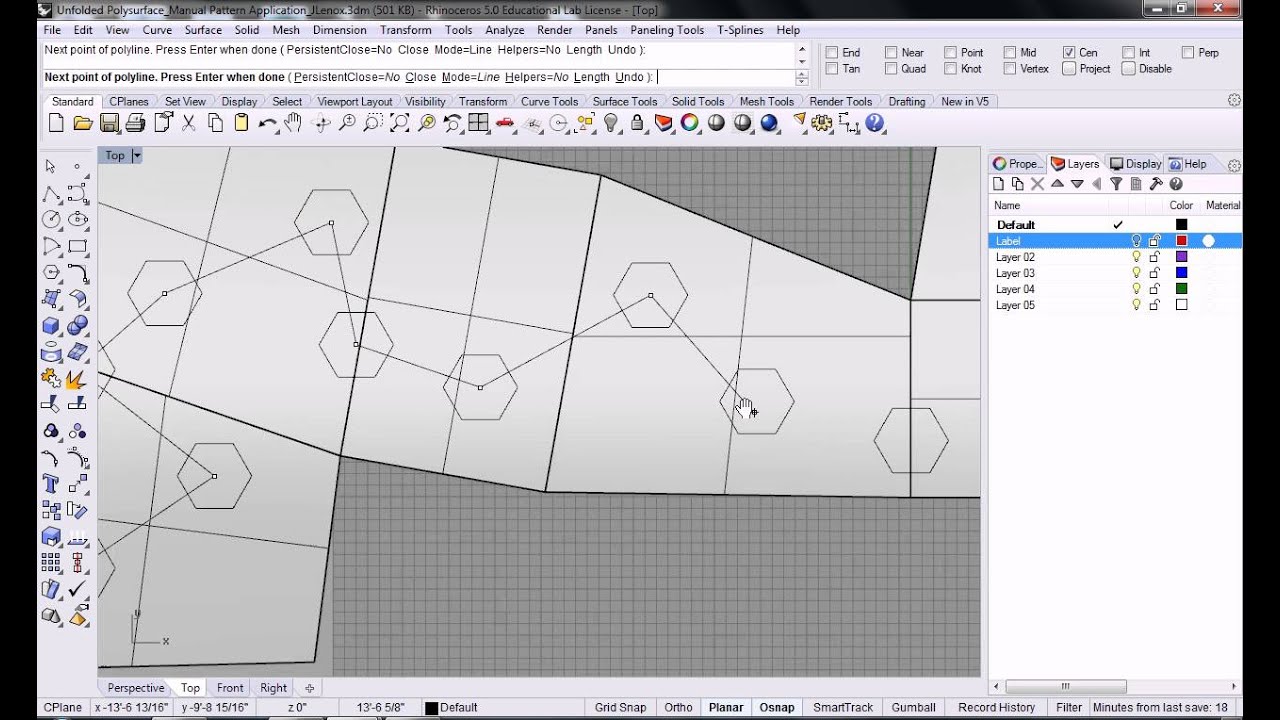 87 - Rhino - Unfolded Polysurface 02 Manual Pattern and Split - YouTube