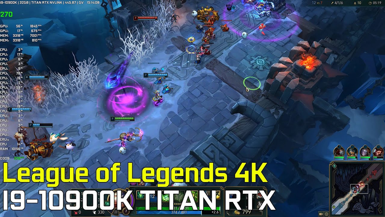 i9-10900K TITAN RTX - League of Legends 4K - YouTube