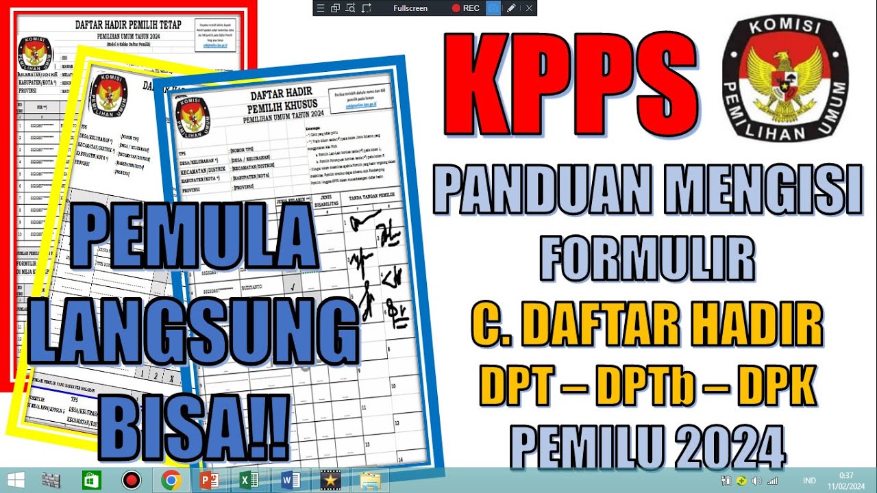 3 HARI LAGI KPPS LANGSUNG PAHAM ! SIMULASI PENGISIAN FORM C. DAFTAR HADIR DPT, DPTb, DPK PEMILU ...