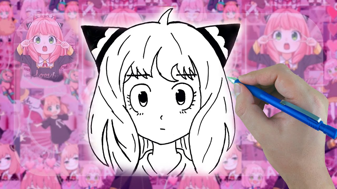 how to draw anya forger | easy in 5 minutes draw anya - YouTube